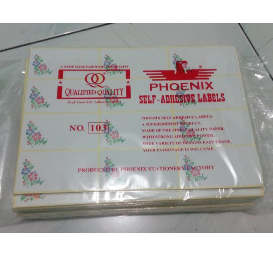 Jual Stiker Label nama undangan 103 Motif Bunga isi 84 stiker nama ...