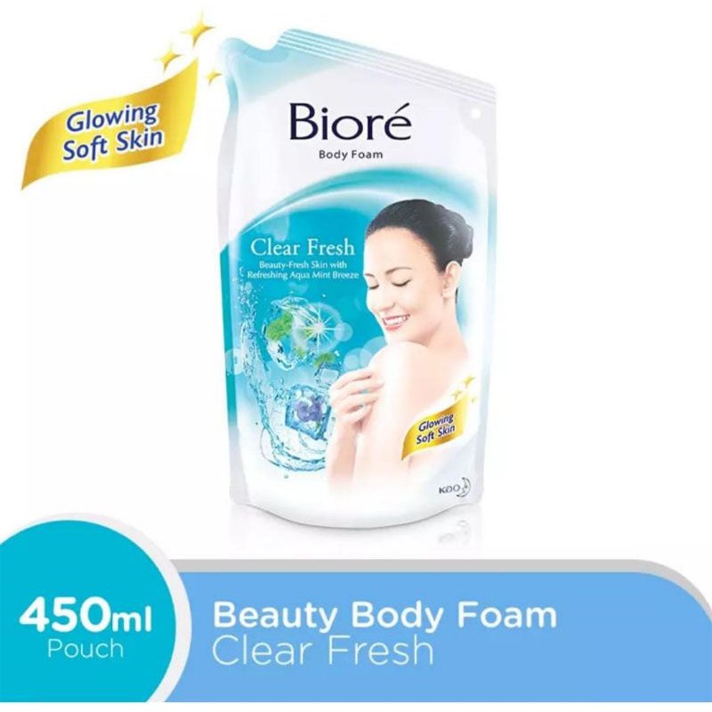 Jual BIORE Body Foam Clear Fresh Pouch 400ml | Shopee Indonesia