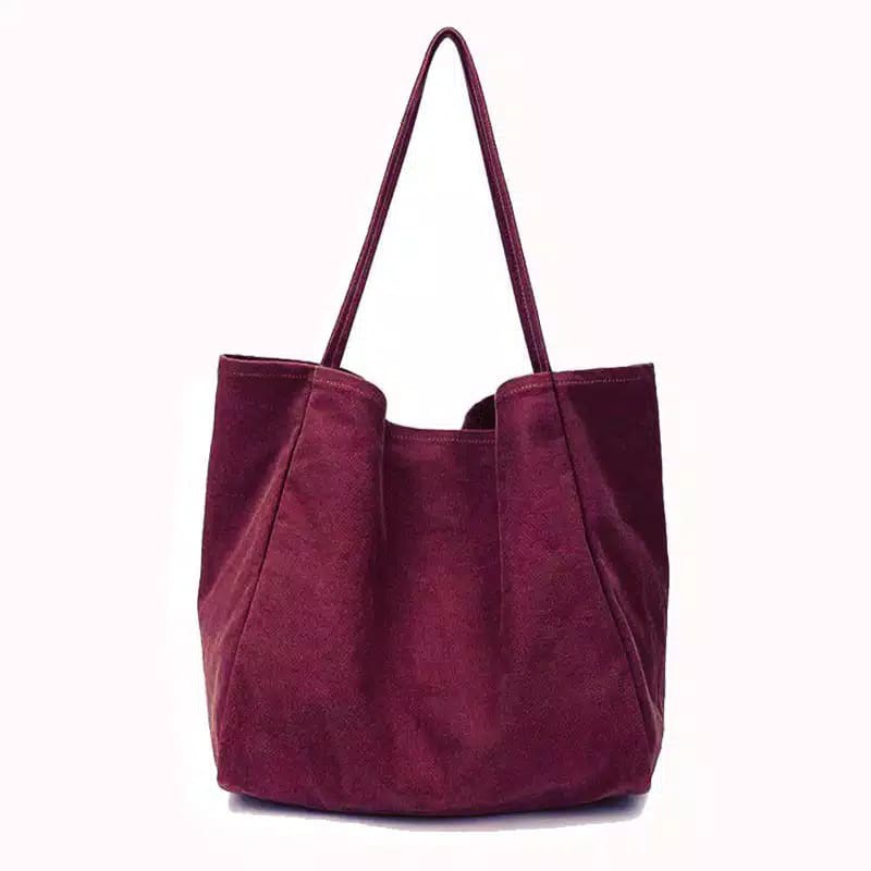 Jual Nudie Bag Maroon Tas Kanvas Selempang Wanita Totebag Besar | Shopee Indonesia