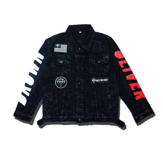 Jual Jaket jeans jaket denim Jaket Jeans Lukis Bring Me The Horizon ...