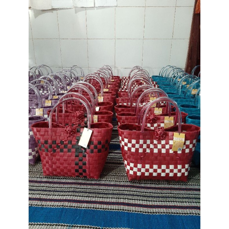 Jual souvenir tas anyaman nduk siti ukuran S (wedding/ultah/khitan ...
