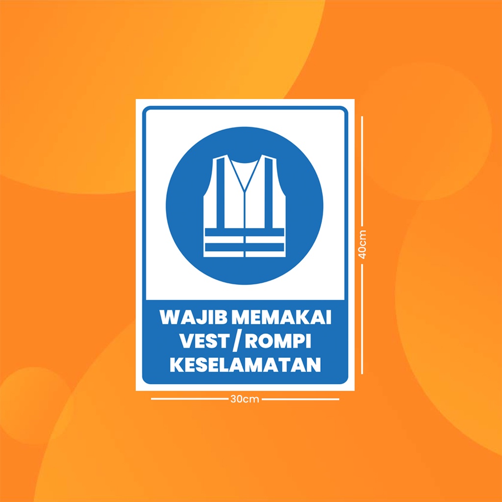 Jual Stiker K3 WAJIB MEMAKAI ROMPI KESELAMATAN/ Sticker HSE USE SAFETY ...