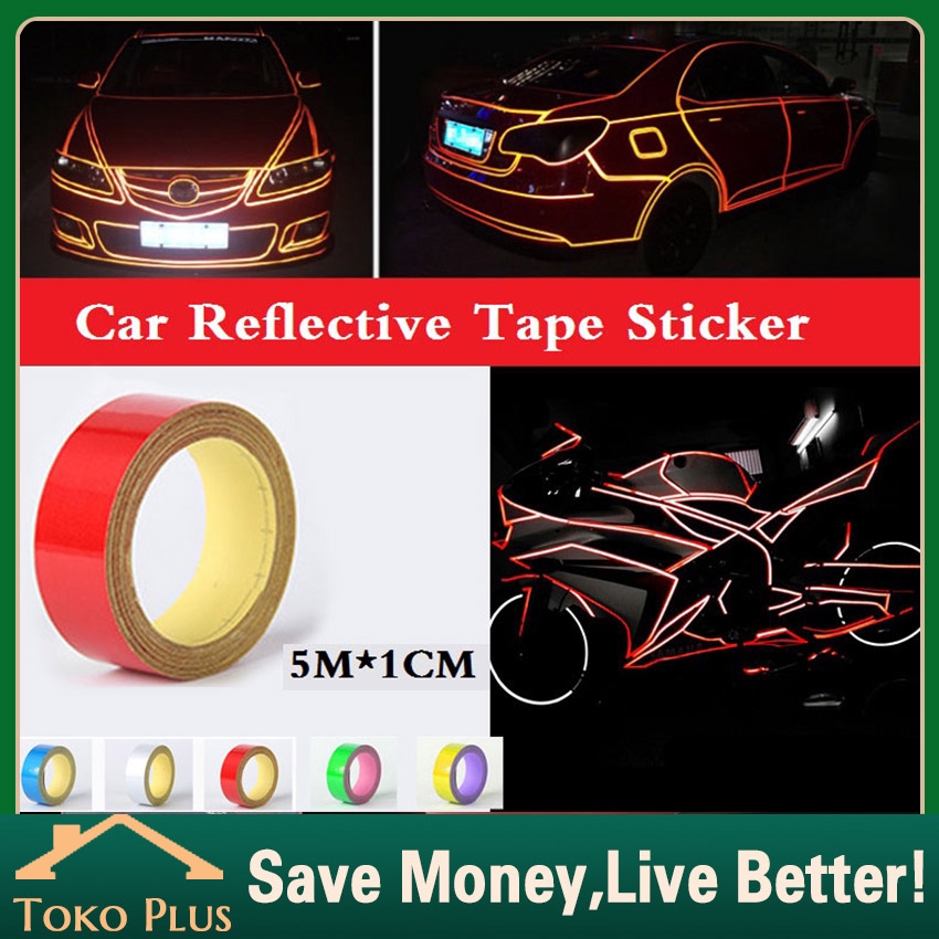Jual 5M Stiker Pemantul Cahaya Reflektor Stiker Reflective Tape Mobil ...
