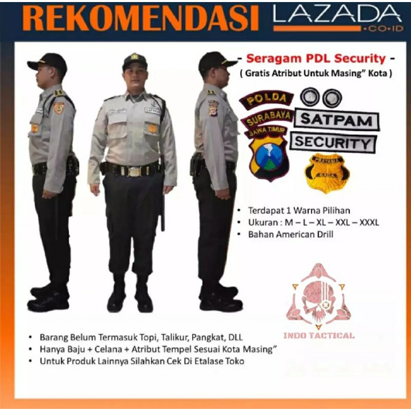 Jual SERAGAM PDL SATPAM TERBARU FREE ATRIBUT (tanpa nama) | Shopee ...