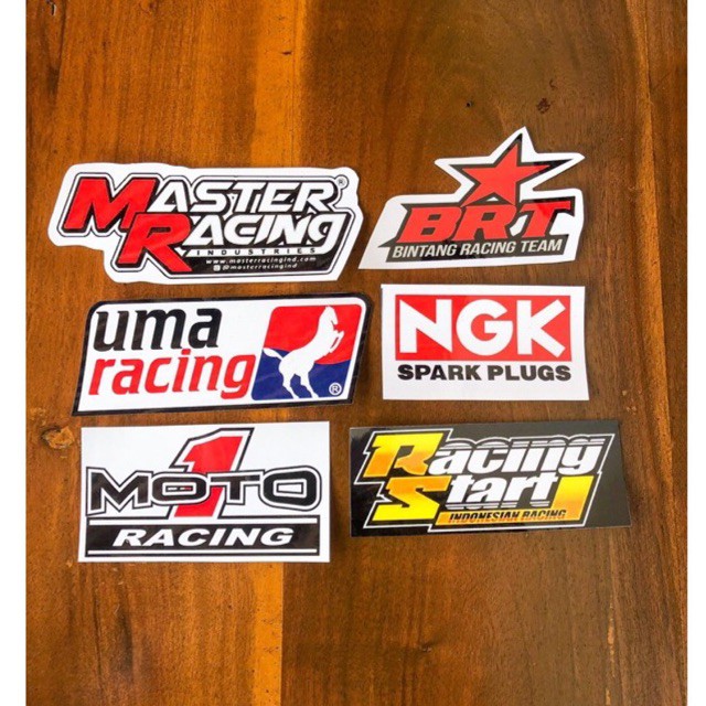 Jual sticker pack stiker racing master ngk uma moto1 brt start racing ...
