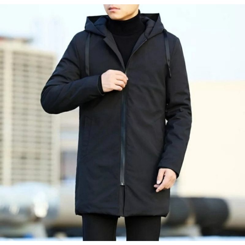 Jual jaket mantel pria panjang tebal/jaket pria musim dingin/Loang coat | Shopee Indonesia