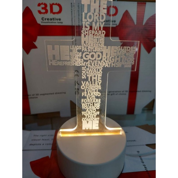 Jual Lampu LED Tidur Transparan 3D Karakter Agama Kristen Yesus Salib ...