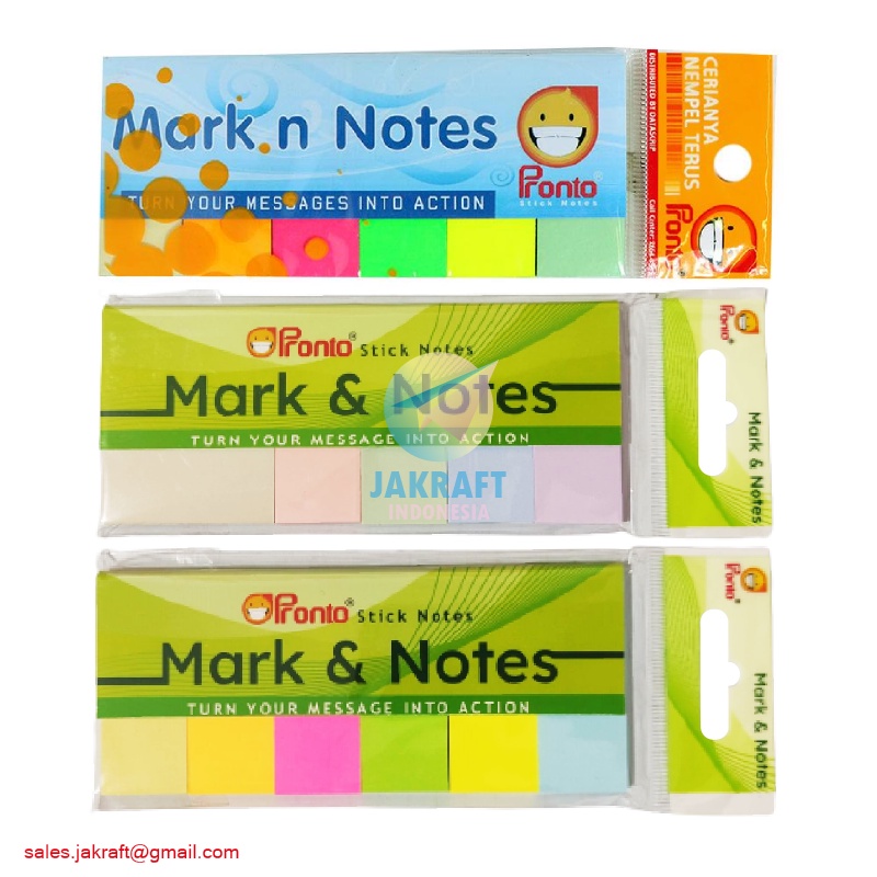 Jual (1 Set) Memo Tempel PRONTO PSN25 Mark & Notes Bahan Kertas Sticky ...
