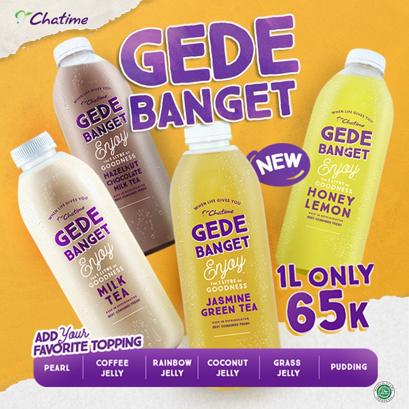 Jual Chatime Hazelnut Chocolate Milk Tea Gede Banget 1 Liter | Shopee ...