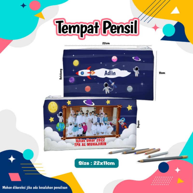 Jual TEMPAT PENSIL CUSTOM FOTO ANAK NAMA TULISAN - HADIAH ULANG TAHUN ...