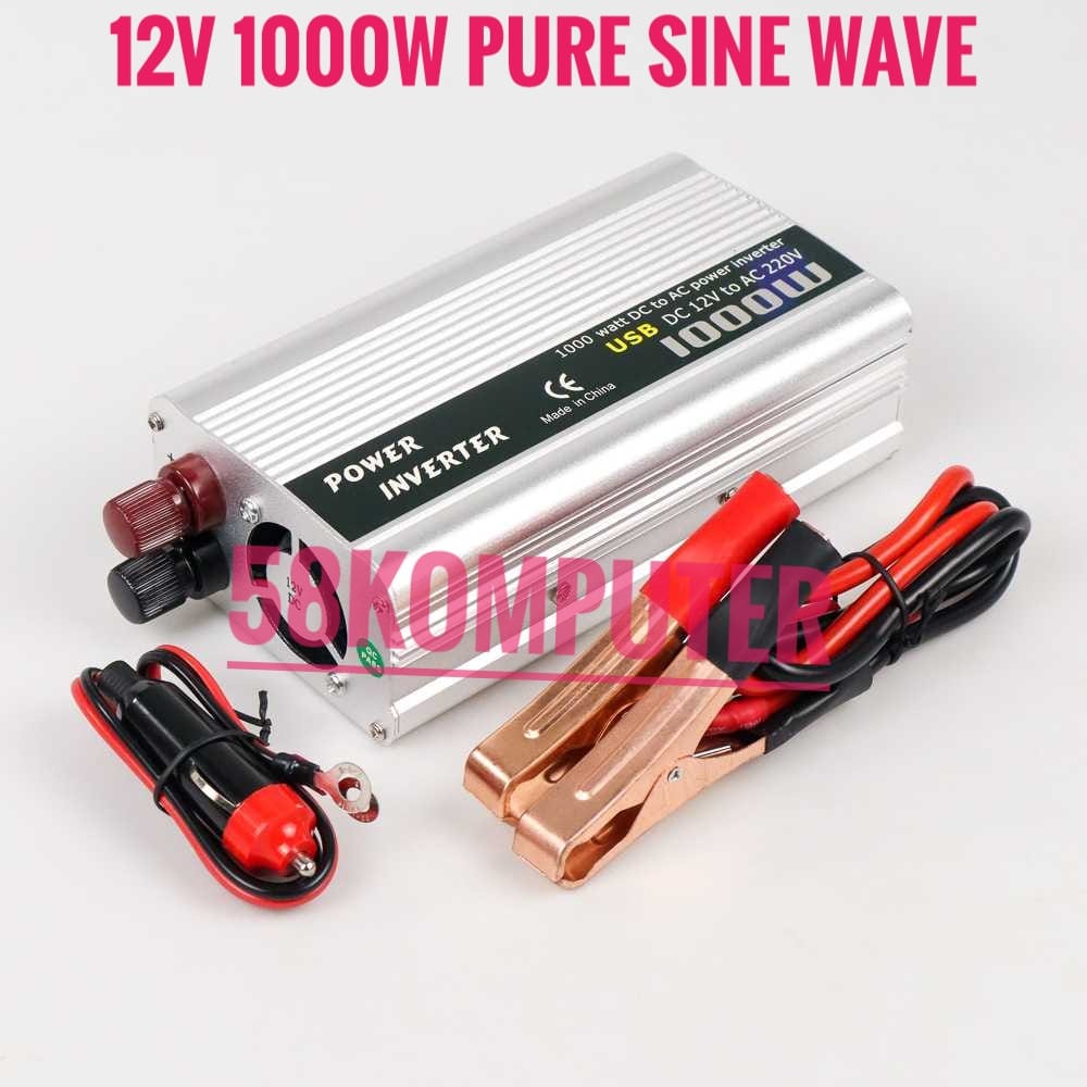 Jual Inverter Psw Pure Sine Wave DC 12V/24V to AC 220V 1000Watt USB Port LED Inverter Dc ke Ac ...