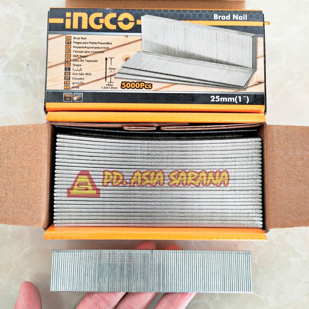 Jual [F25] Brad Nail 25mm INGCO ANA18251 Refill Isi Nailer Paku I ...