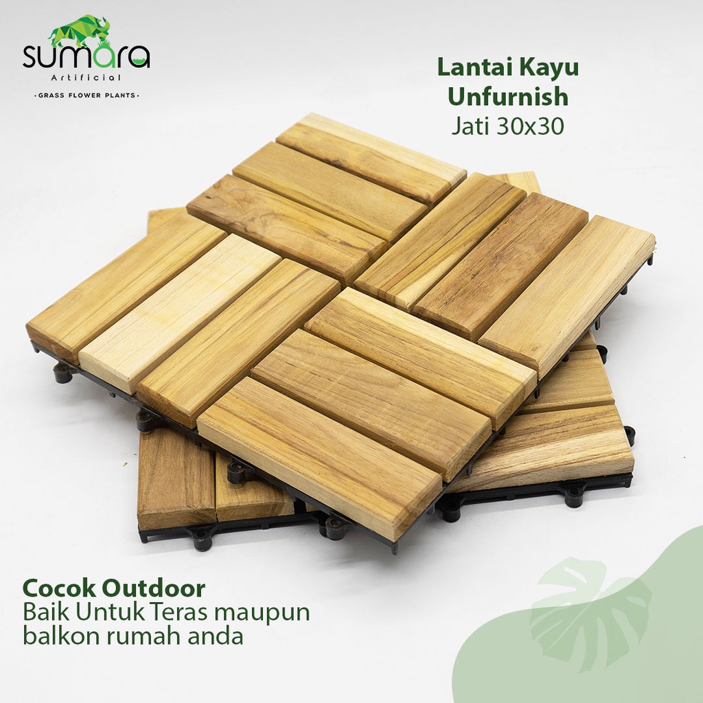 Jual Lantai Kayu Jati Deck Tile 30x30cm Natural, decktile Kualitas ...