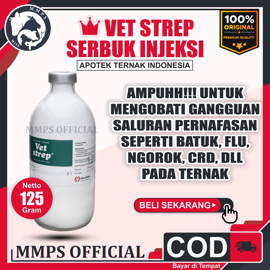 Jual VET STREP 125 gr VETSTREP - Obat Hewan Mastitis Crd Ngorok Batuk ...