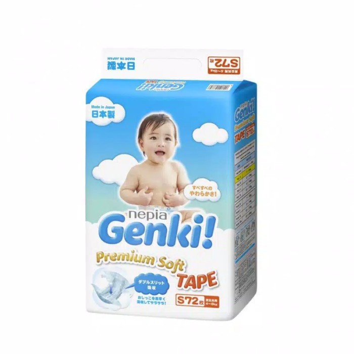 Jual Nepia Genki Baby Diapers Tape S 72/popok sekali pakai | Shopee ...