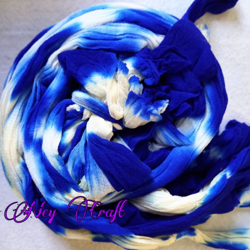 Jual kain stoking Sembur Biru tua / Kain stoking Bunga sembur / kain ...