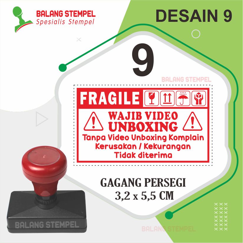 Jual Stempel Flash Unboxing Stampel label Fragile packing kardus Cap ...