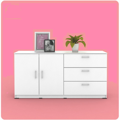 Jual Lemari Bufet minimalis Alba SB150 white bupet kayu kabinet ...