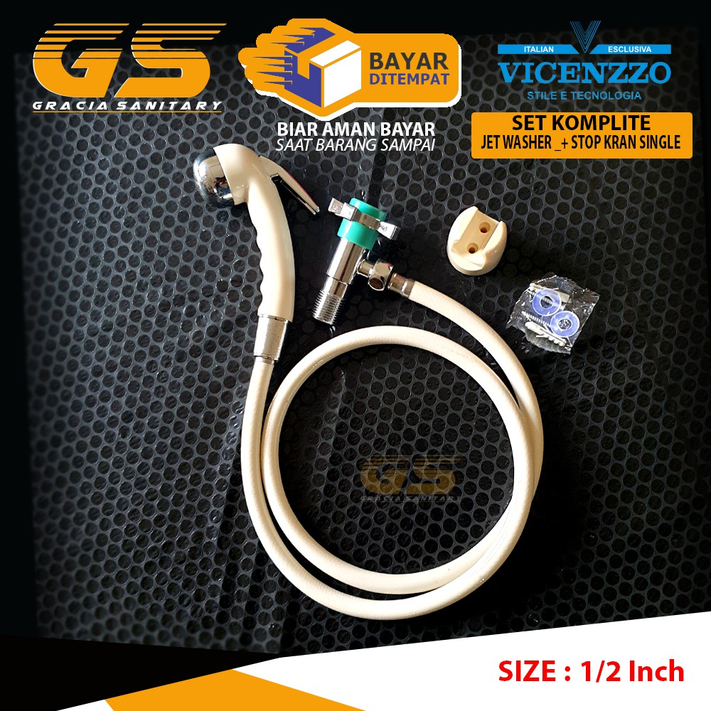 Jual Jet Shower Toilet Washer / Jet Washer + Stop Kran Vicenzzo 2630 ...
