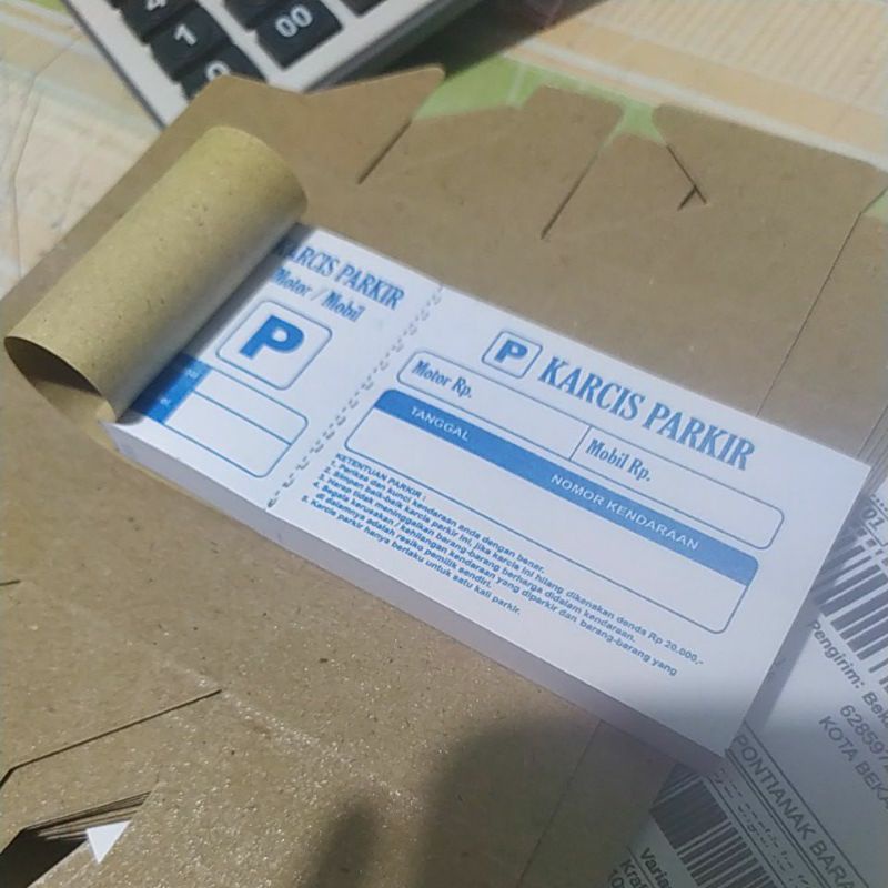 Jual Karcis Parkir Motor Mobil isi 50-100 lembar/Buku per/pcs inz ...