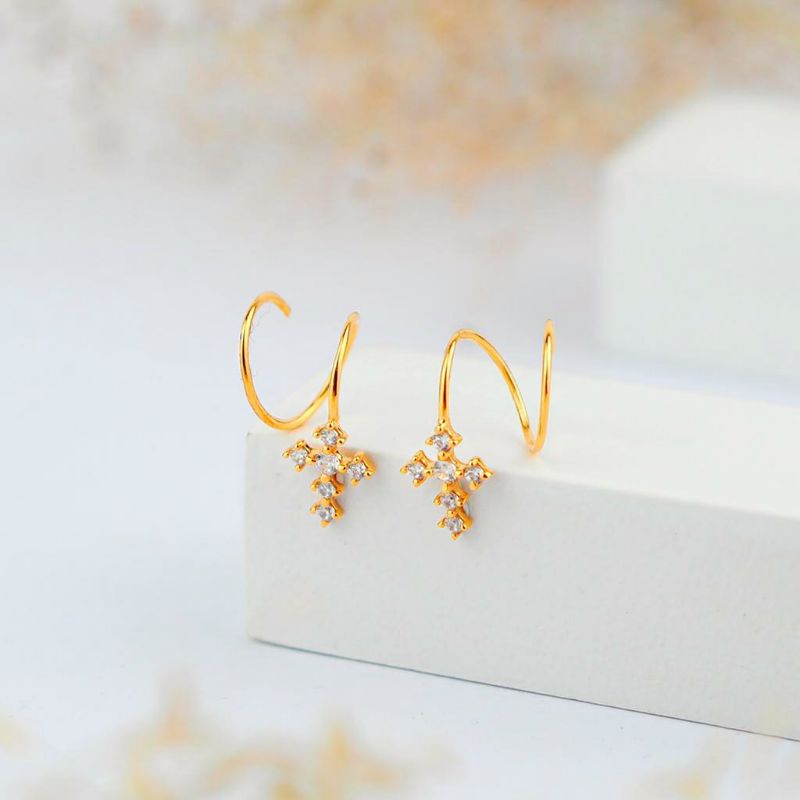 Jual Giwang Emas Spiral Salib Mata - Toko Emas Gadjah | Shopee Indonesia