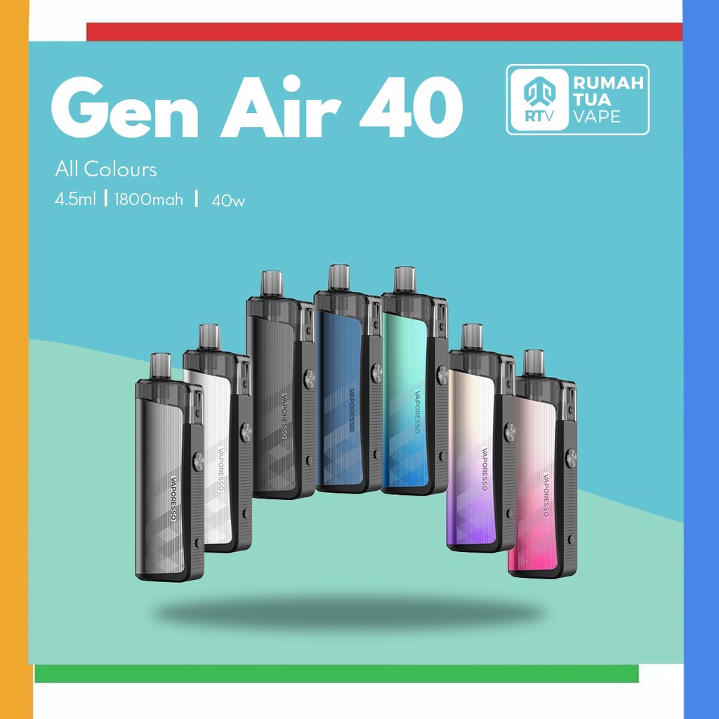 Jual GEN AIR 40 40W 1800MAH POD KIT BY VAPORESSO | Shopee Indonesia