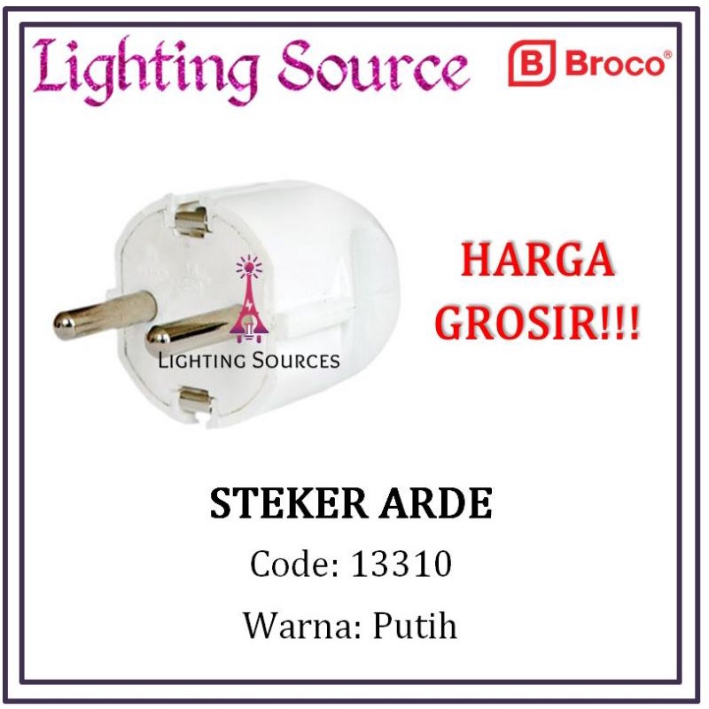 Jual BROCO STEKER ARDE / 2P PUTIH 13310 1331055 COLOKAN BULAT | Shopee ...