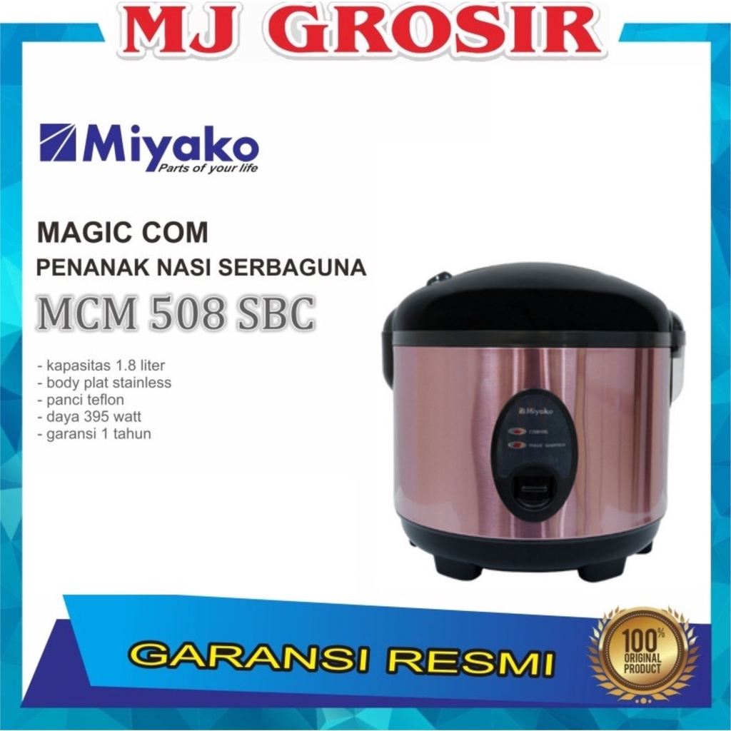 Jual PROMO MAGIC COM MIYAKO MCM 508 SBC TEFLON 1.8 LITER RICE COOKER ...