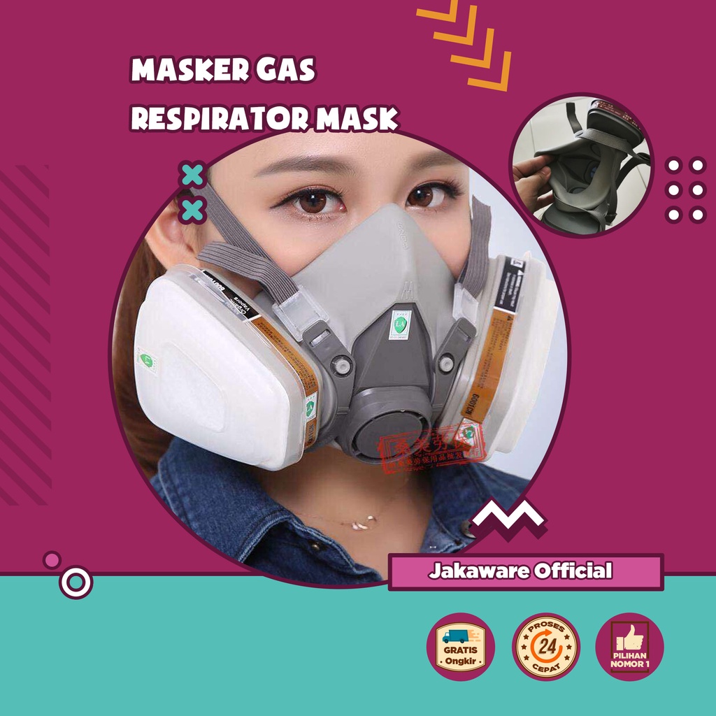 Jual MASKER GAS RESPIRATOR MASK CHEMICAL FILTER PAINTING UNTUK MENGECAT ...