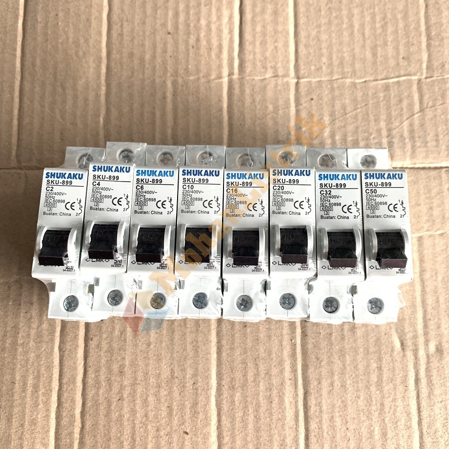 Jual MCB Shukaku 1 Phase 2A / 4A / 6A / 10A / 16A / 20A / 32A / 50A / 63A SNI Stut Pemutus Arus ...