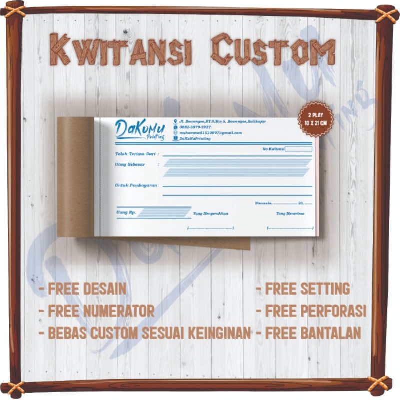 Jual CETAK KWITANSI PEMBAYARAN CUSTOM 1 RANGKAP 2 RANGKAP SATUAN ...