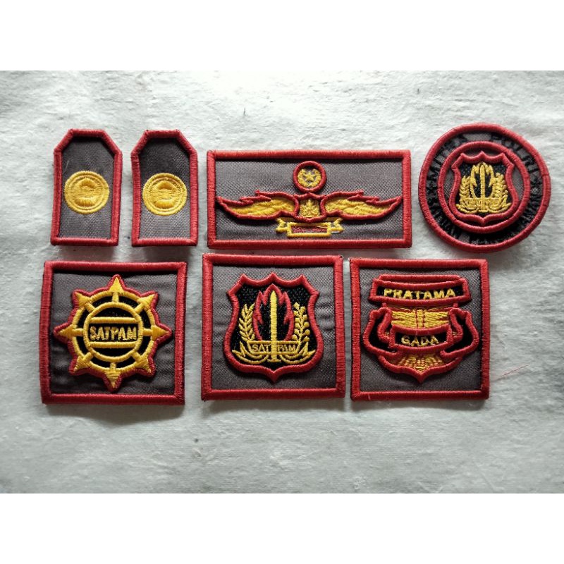 Jual atribut satpam security pdl bordir timbul 3D coklat terbaru ...