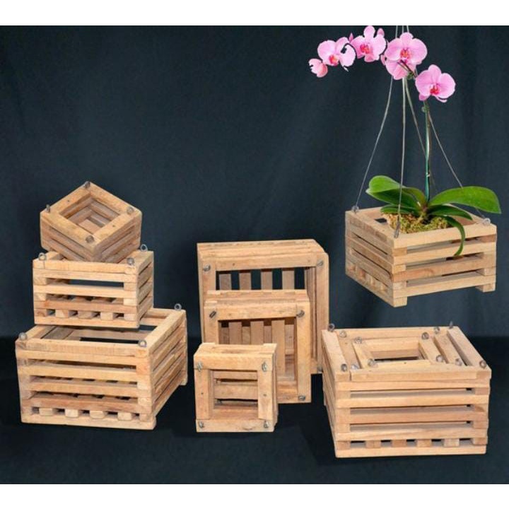 Jual POT KAYU ANGGREK 8 INCH 20CM pot gantung anggrek vanda tanaman ...