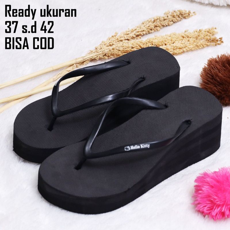 Jual Sandal Wedges Spon Colourful Jepit Polos Kualitas Super | Shopee ...