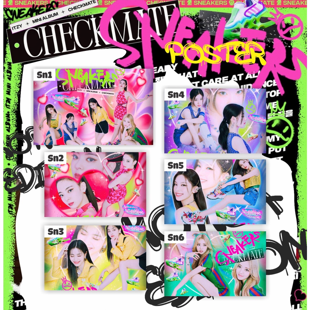 Jual Poster ITZY Checkmate Sneakers Yeji Ryujin Lia Yuna Chaeryeong ...