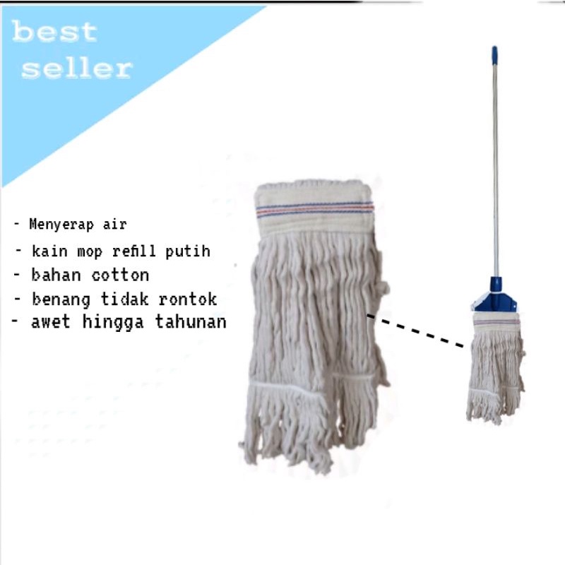 Jual kain pel mop refill putih | Shopee Indonesia