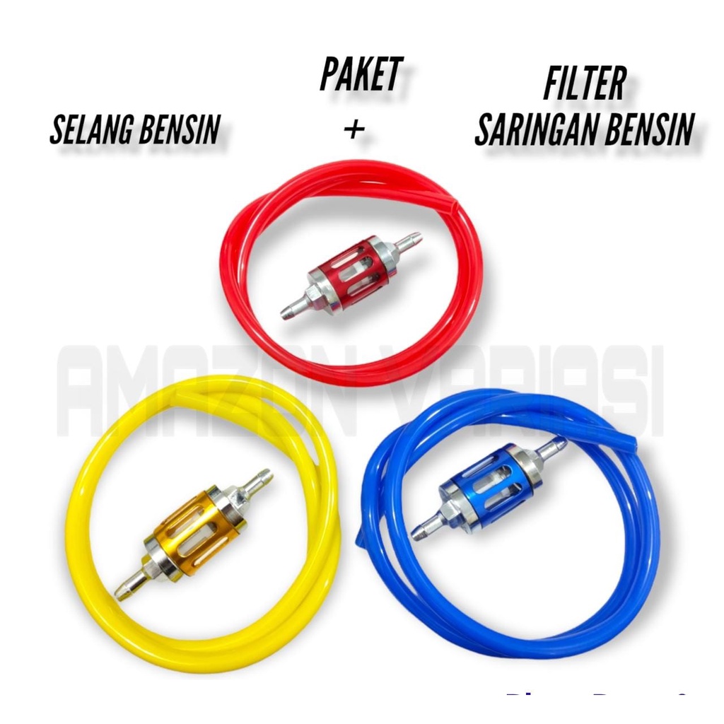 Jual PAKET SELANG BENSIN PANJANG 90CM WARNA + FILTER SARINGAN BENSIN ...