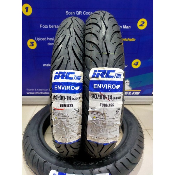 Jual Paket Ban Motor Matic // IRC ENVIRO 80/90 - 90/90 Ring 14 Tubeless | Shopee Indonesia