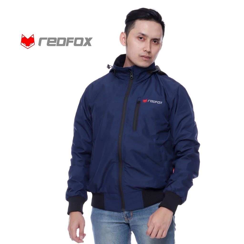 Jual Jaket Motor Pria Anti Angin - Tyrano Navy | REDFOX | Shopee Indonesia