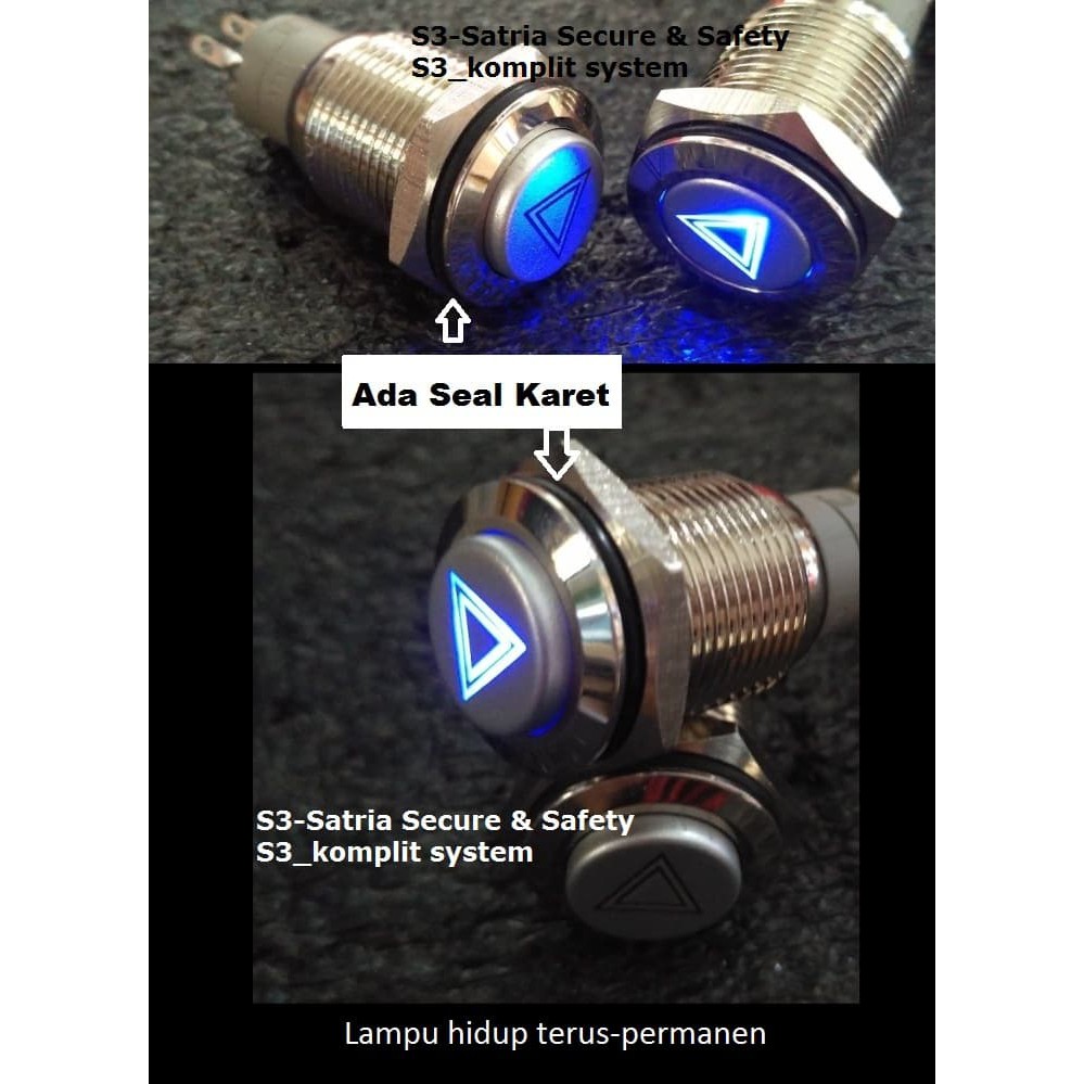 Jual Biru Tombol Push Button Switch Metal segitiga Lamp hazard Lampu ... Jual Biru Tombol Push Button Switch Metal segitiga Lamp hazard Lampu ...