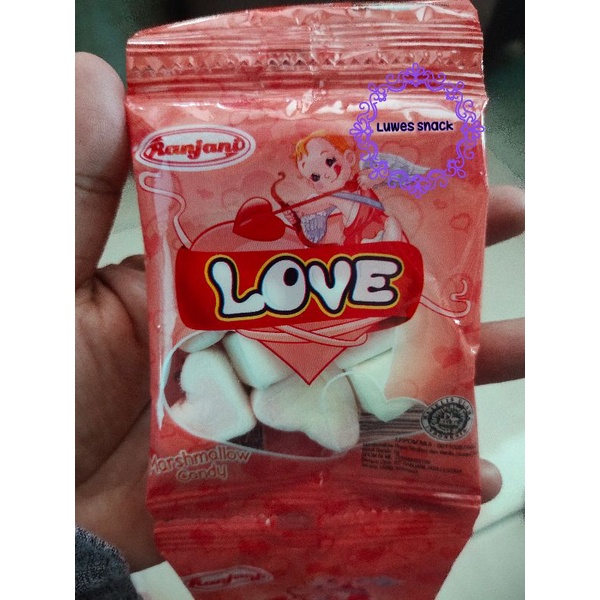 Jual Rinjani marshmallow candy Love isi 10pcs- -marsmellow-permen ...
