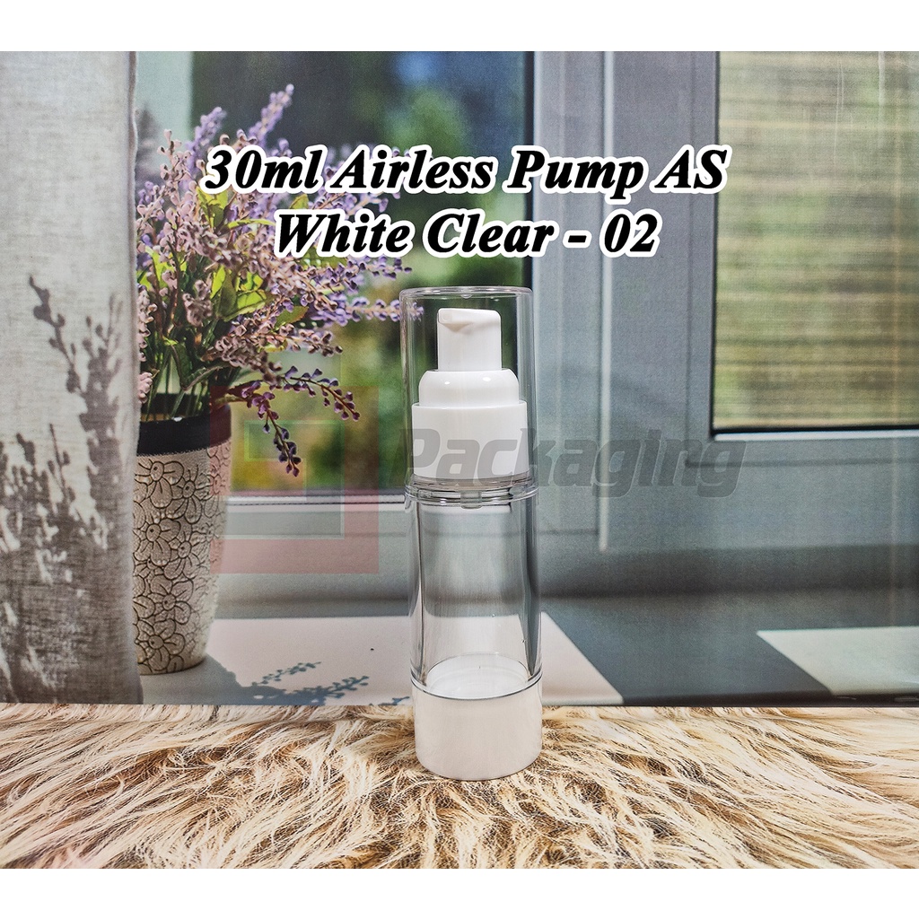 Jual Retail 30ml botol serum / pump airless AS white / putih ...