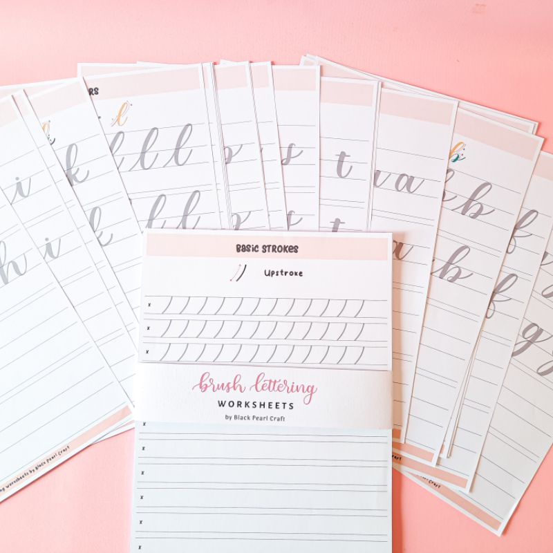 Jual Brush Lettering Worksheets / Latihan Lettering untuk Pemula by ...