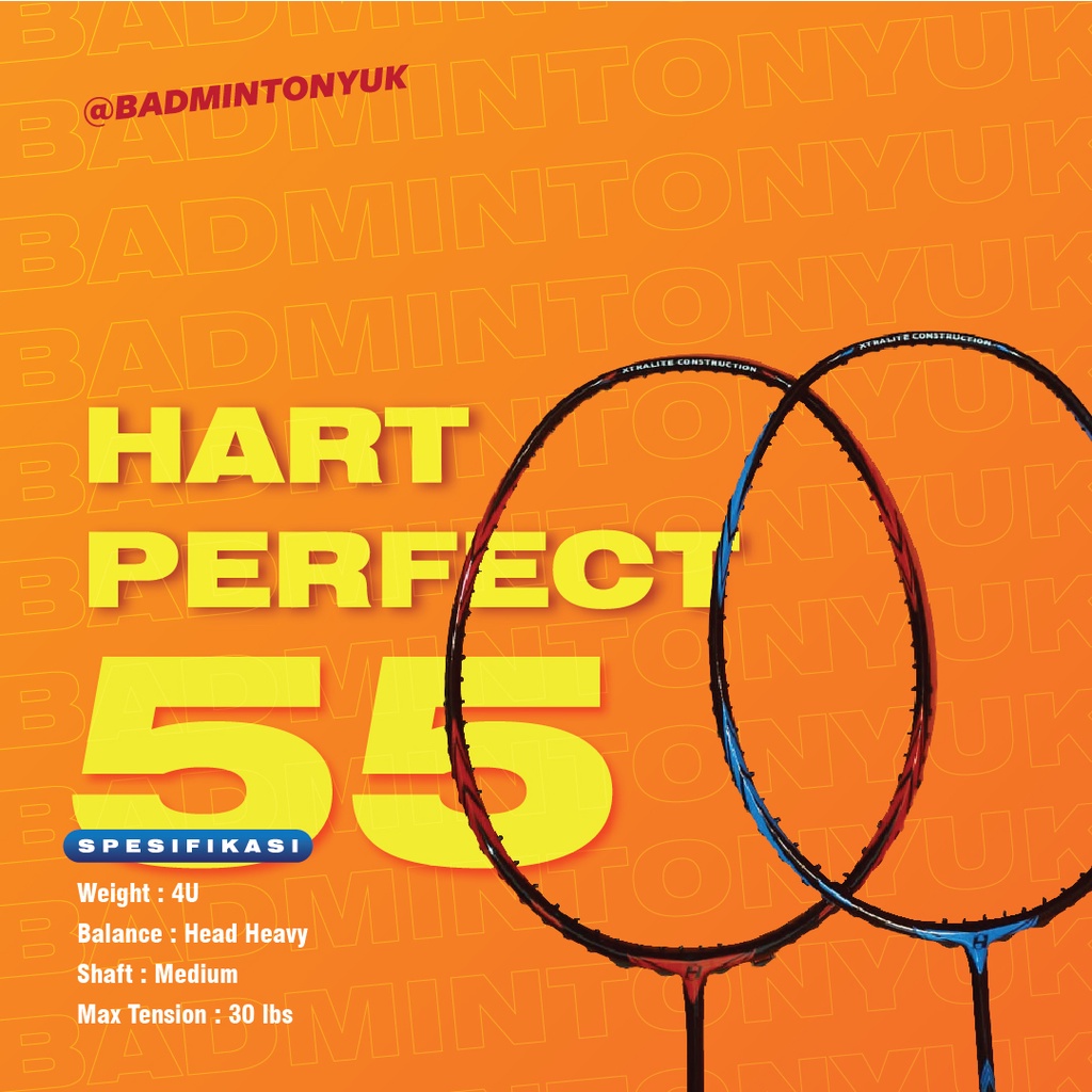 Jual Hart Perfect 55 Raket Badminton Bulutangkis Original Termurah COD ...