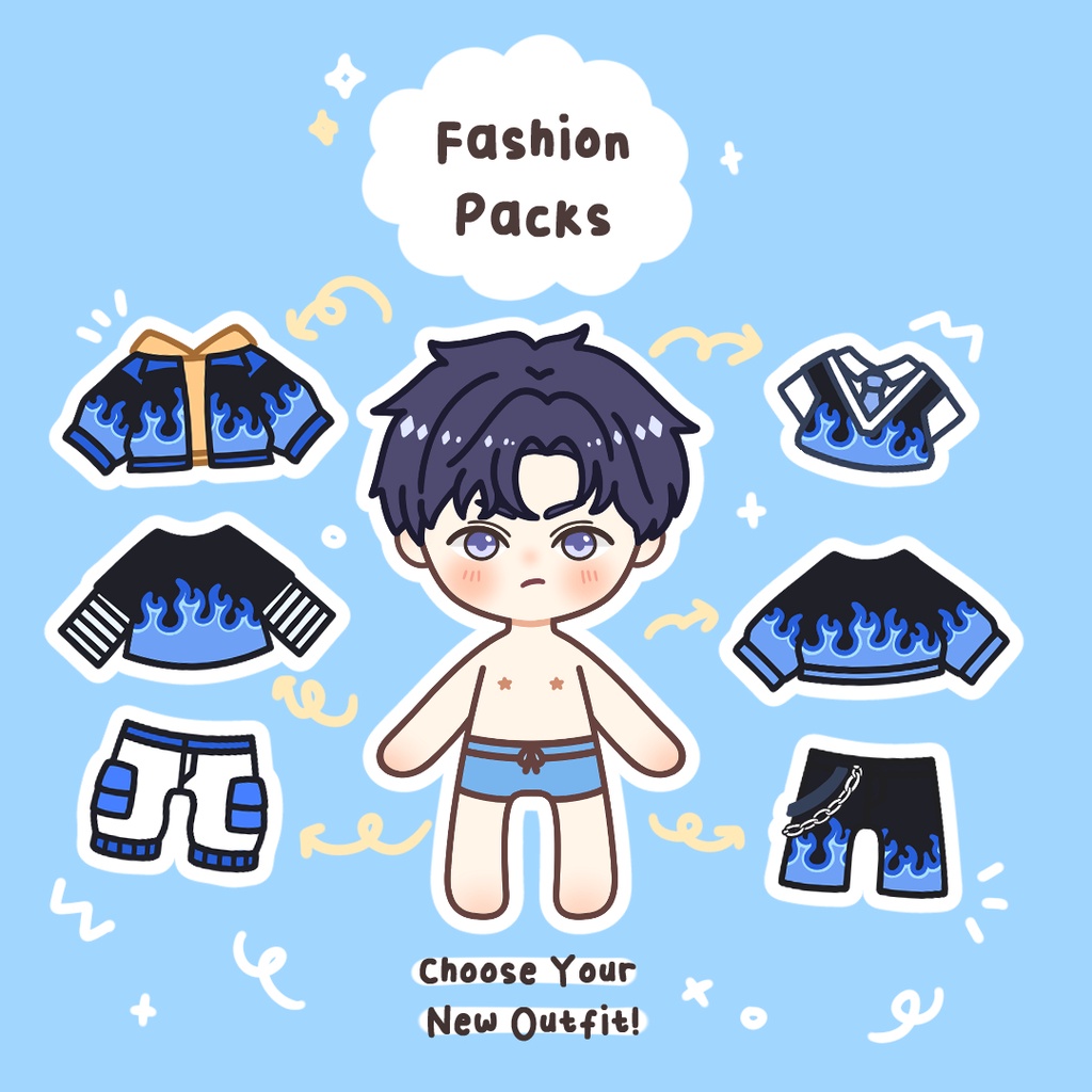 Jual [ Male Fashion Pack ] Baju Tambahan Mainan Jadul Boneka Kertas BP ...