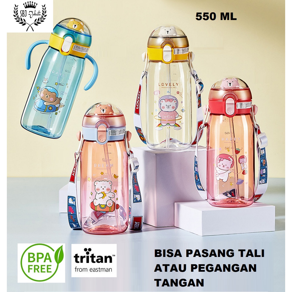 Jual Botol Minum Anak Tritan BPA Free DREAM - 550 ml Dengan Sedotan dan Tali panjang | Shopee ...