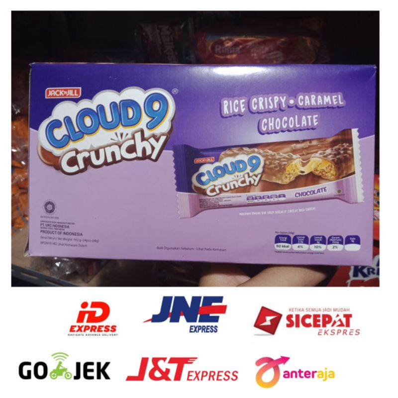 Jual Cloud 9 Wafer Crunchy Rasa Chocolate 1 box 24pcs x 8gr | Shopee ...