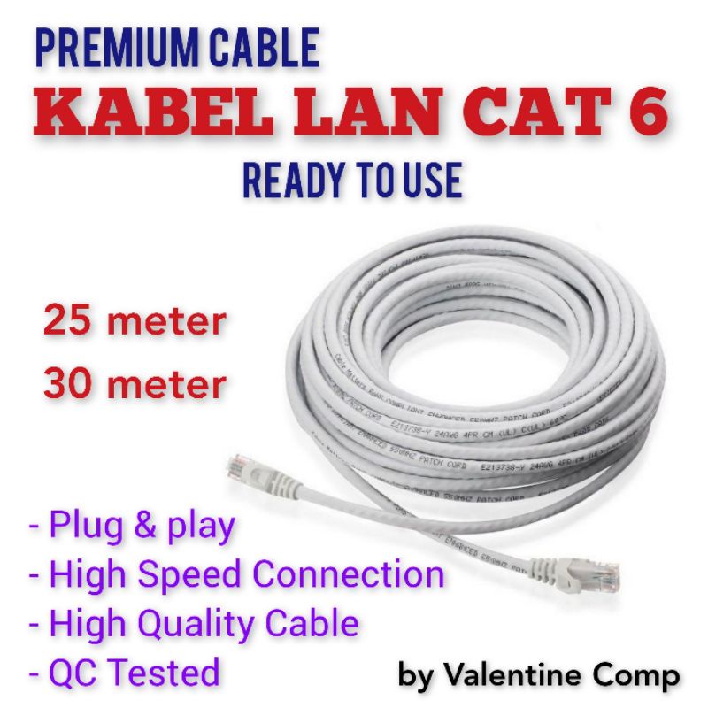 Jual KABEL LAN UTP NYK / BELDEN CAT 6 / CAT6 GIGABIT SPEED PLUS RJ45 HIGH QUALITY CABLE ( SIAP ...