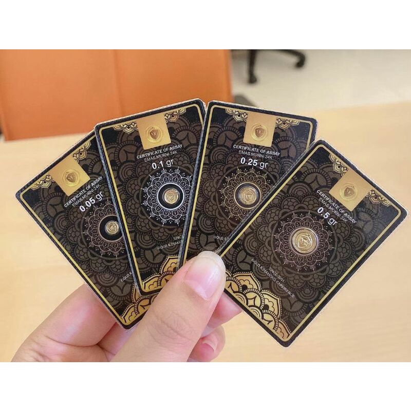Jual Minigold 0.05 gram logam mulia 24 karat original bersertifikat ...