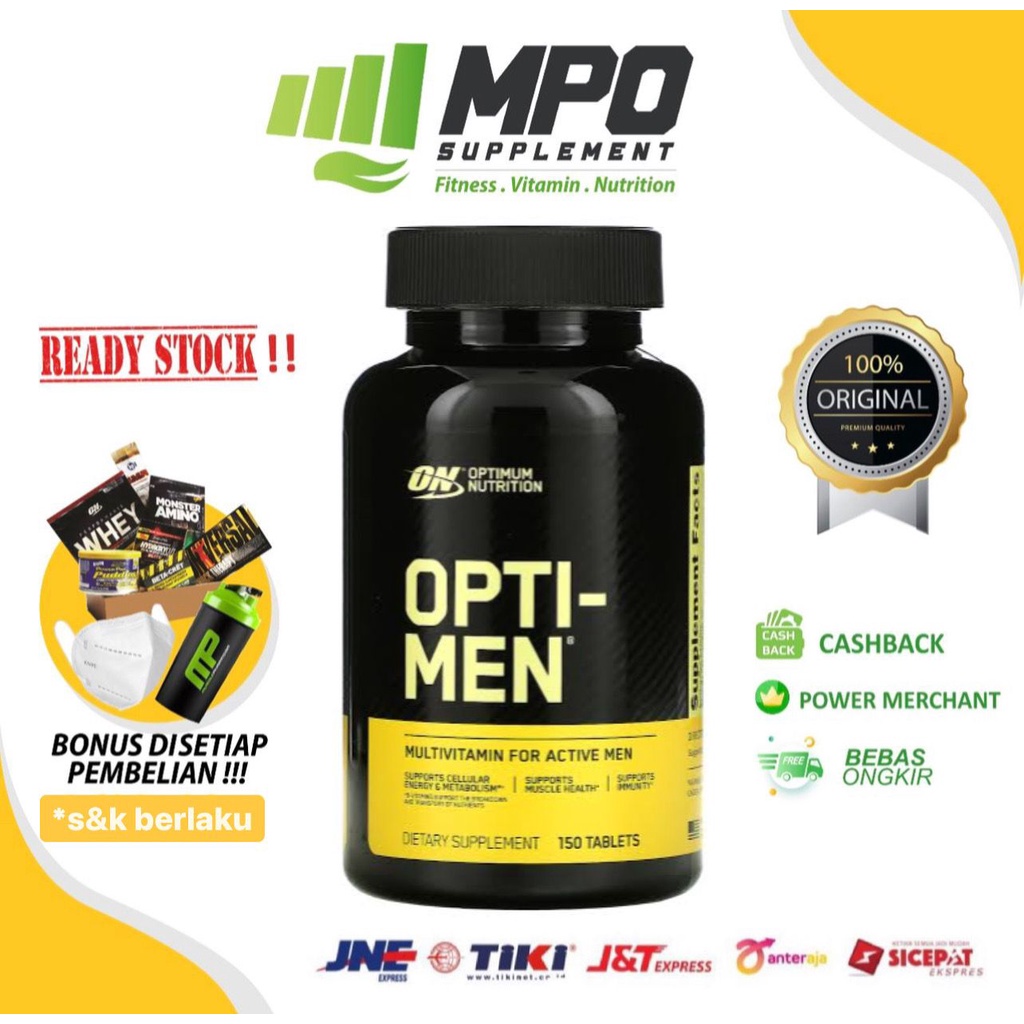 Jual Optimum Nutrition Optimen Opti-men Opti men Multivitamin Pria 150 ...